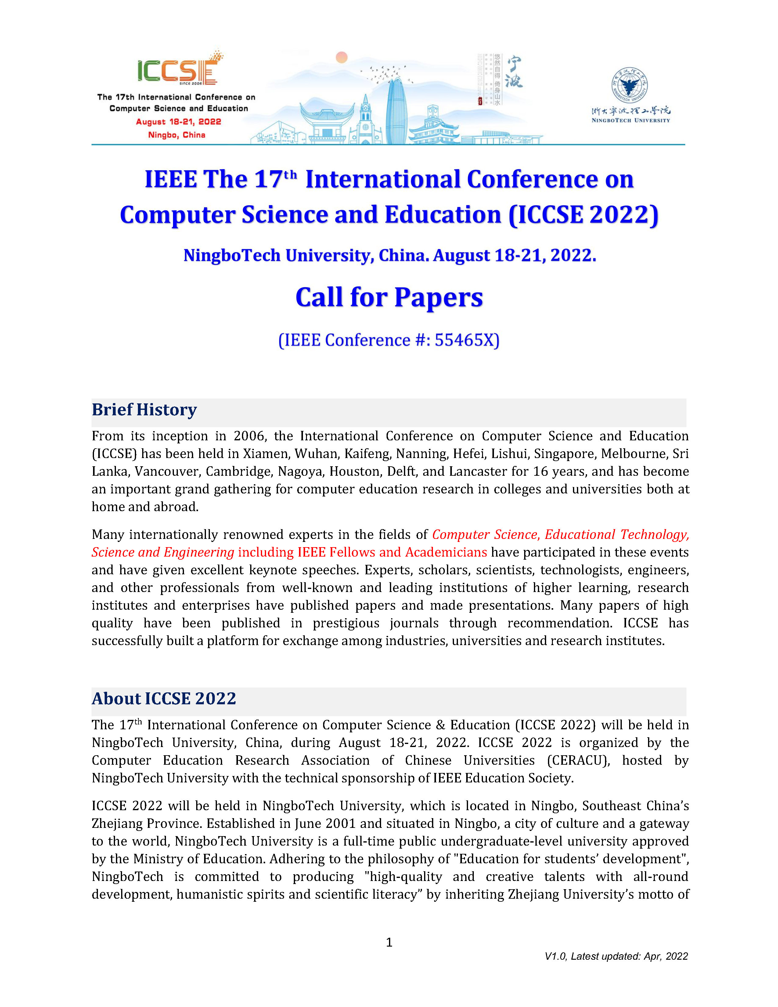 IEEE ICCSE 2023